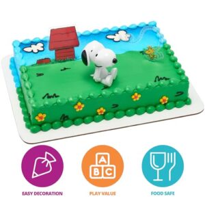 DecoSet® Peanuts® Snoopy® and Woodstock® Cake Topper, 3-Piece Cake Decoration | For Birthday, Parties, Celebration