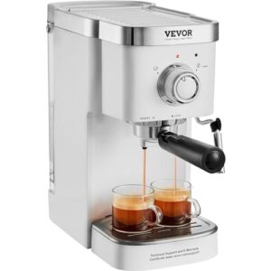 vevor espresso coffee machine, 15bar semi-automatic espresso maker with milk frother steam wand, professional cappuccino latte machine with high-power boiler & removable water tank, ntc control system