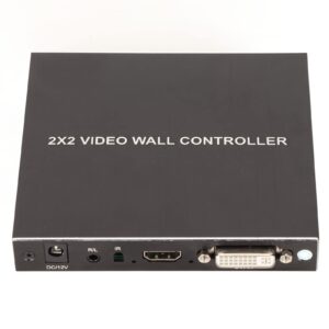 2x2 HDMI Video Wall Controller, Ultra HD 4 Channel DVI TV Wall Video multiviewer, 180° Rotating HDMI Splicing Display Processor with Remote for Laptop PC Computers, DVD Players(US)