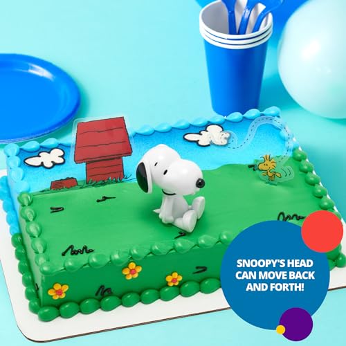 DecoSet® Peanuts® Snoopy® and Woodstock® Cake Topper, 3-Piece Cake Decoration | For Birthday, Parties, Celebration