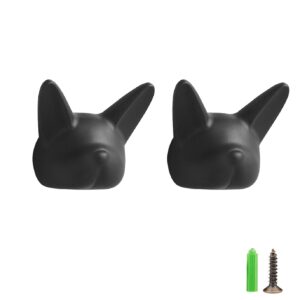 lkmupnr 2pack coat rack wall mount black dog head black hooks dog tail hooks for wall,siding hooks for bedroom, living room, porch