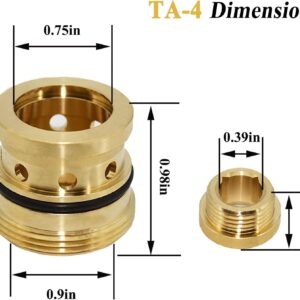 Alsoyixia TA-10 Flow Control Spindle and TA-4 Hot and Cold Seat, for Temptrol Shower Valves