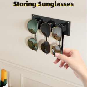 MaxGear Sunglasses Organizer 3 Pack, Wall Glasses Holder, Acrylic Sunglasses Display, Eyeglass Organizer for Multiple Glasses for Office & Home Decor, Unique Gifts for Husband, Women & Girls, Black