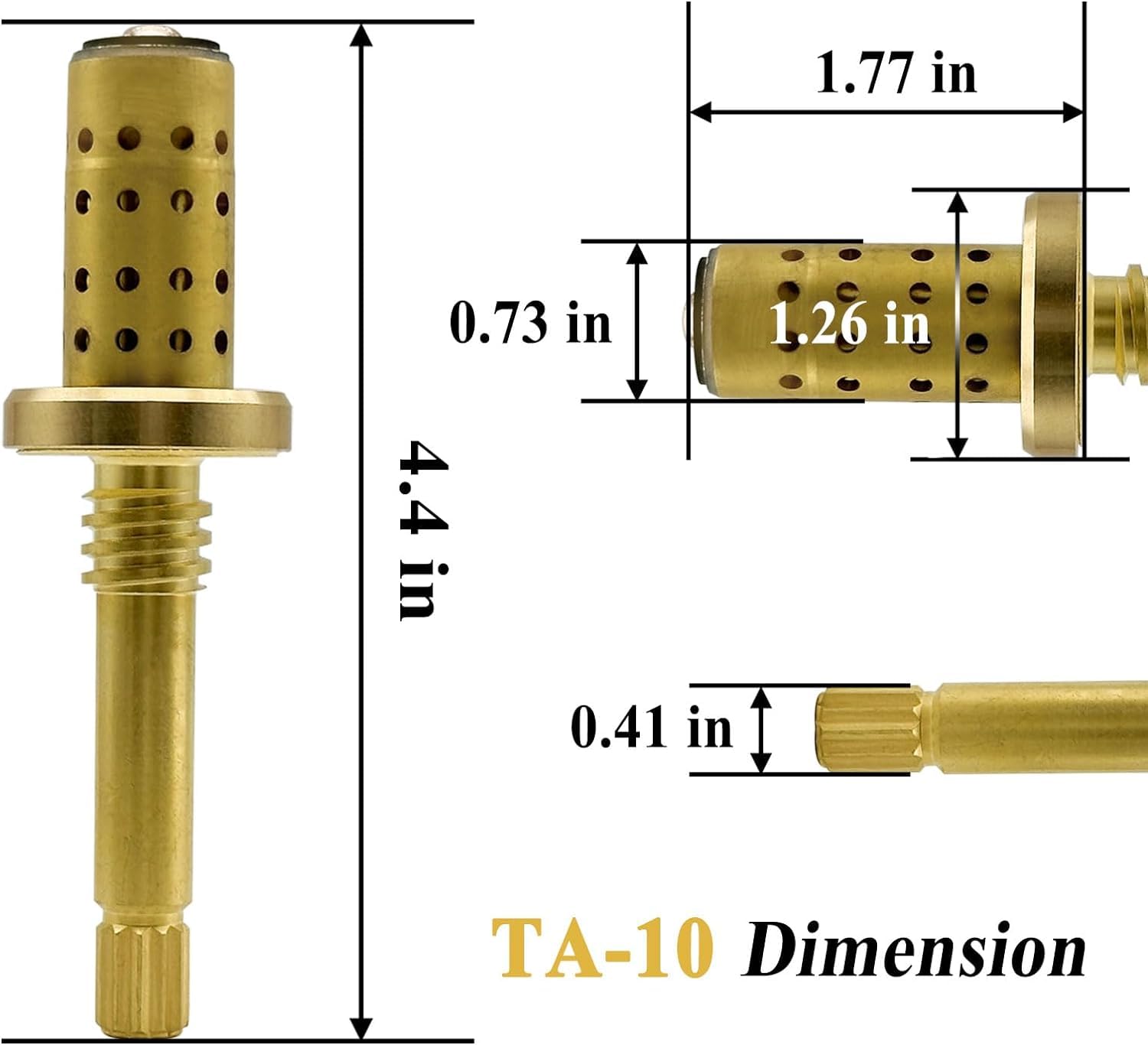 Alsoyixia TA-10 Flow Control Spindle and TA-4 Hot and Cold Seat, for Temptrol Shower Valves