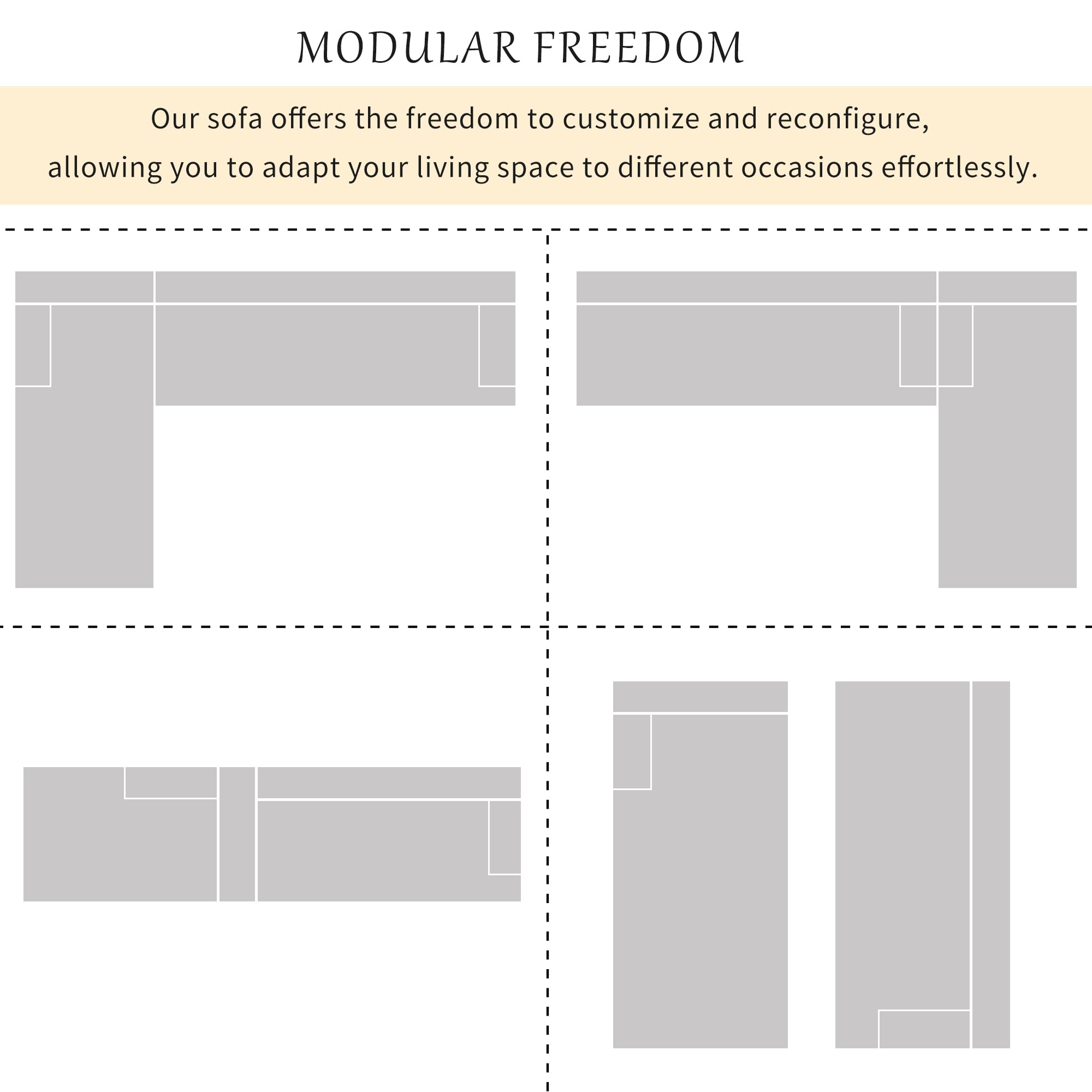 Merax L-Shape Modular Sectional Sofa Couch for Living Room,Modern Upholstered Sectional Couch 2 Piece Free Combination Sofa for Living Room