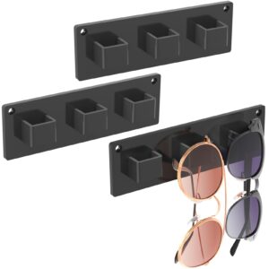 maxgear sunglasses organizer 3 pack, wall glasses holder, acrylic sunglasses display, eyeglass organizer for multiple glasses for office & home decor, unique gifts for husband, women & girls, black