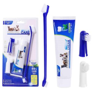 best dog toothbrush & toothpaste kit for maltese shih tzu and other hybrid dogs dogs - natural ingredients reduce plaque, whiten teeth, freshen breath