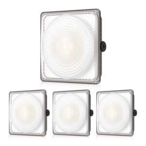 demilare 60w led canopy lights 4pack, selectable wattage 60/45/30w 3cct 3000/4000/5000k, ip65 etl listed commercial canopy lights for gas station warehouse garage shop