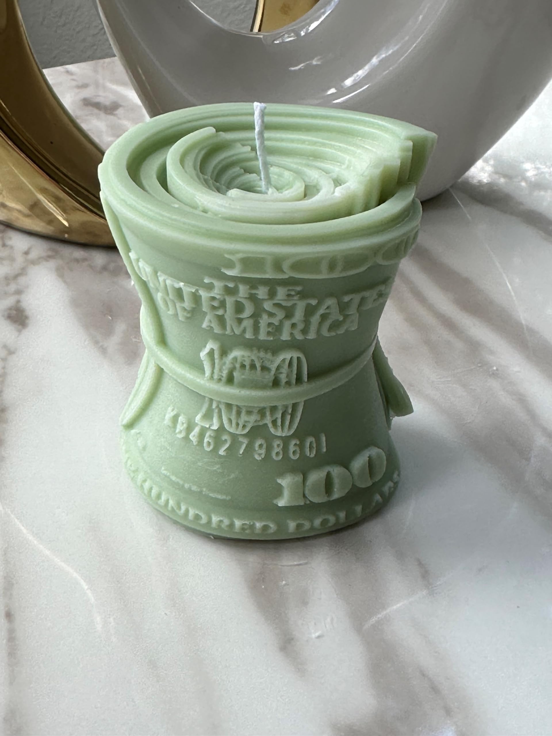 100 Dollar Bill/Money Candle, Natural Soy wax/Beeswax, Decorative Candle, Can be used as a Gift or home décor (No Fragrance)