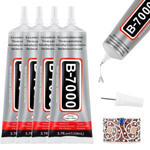 4 pcs 110ml b7000 glue clear with precision tip, super craft glue, clear glue rhinestones glue for craft, jewelry glue for jewelry making, phone repair, diy craft makeup, nail art glass