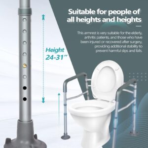 Toilet Safety Rails - FSA/HSA Eligible Heavy-Duty Adjustable Support Rails for Seniors and Disabled - Fits Any Toilet, Easy Installation, Foldable Design (300 LB)