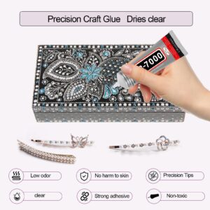 4 PCS 110ml B7000 Glue Clear with Precision Tip, Super Craft Glue, Clear Glue Rhinestones Glue for Craft, Jewelry Glue for Jewelry Making, Phone Repair, DIY Craft Makeup, Nail Art Glass