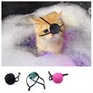 vomvomp 3 Pack Cat Eye Patch for Cats Missing Eyes Single Eyepatch Protective Eye Cover for Small Dogs Cats Eye Injuries After Surgery Wounds Dogs Missing Eye Shield Small Pets Patches