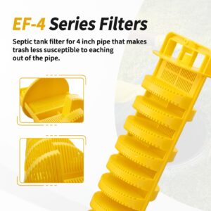 Septic Tank Filter for 4 Inch Pipe, Residential Sewer Effluent Filter Cartridge, Replacement Under-Sink Water Filters Leach Field Pipe Part