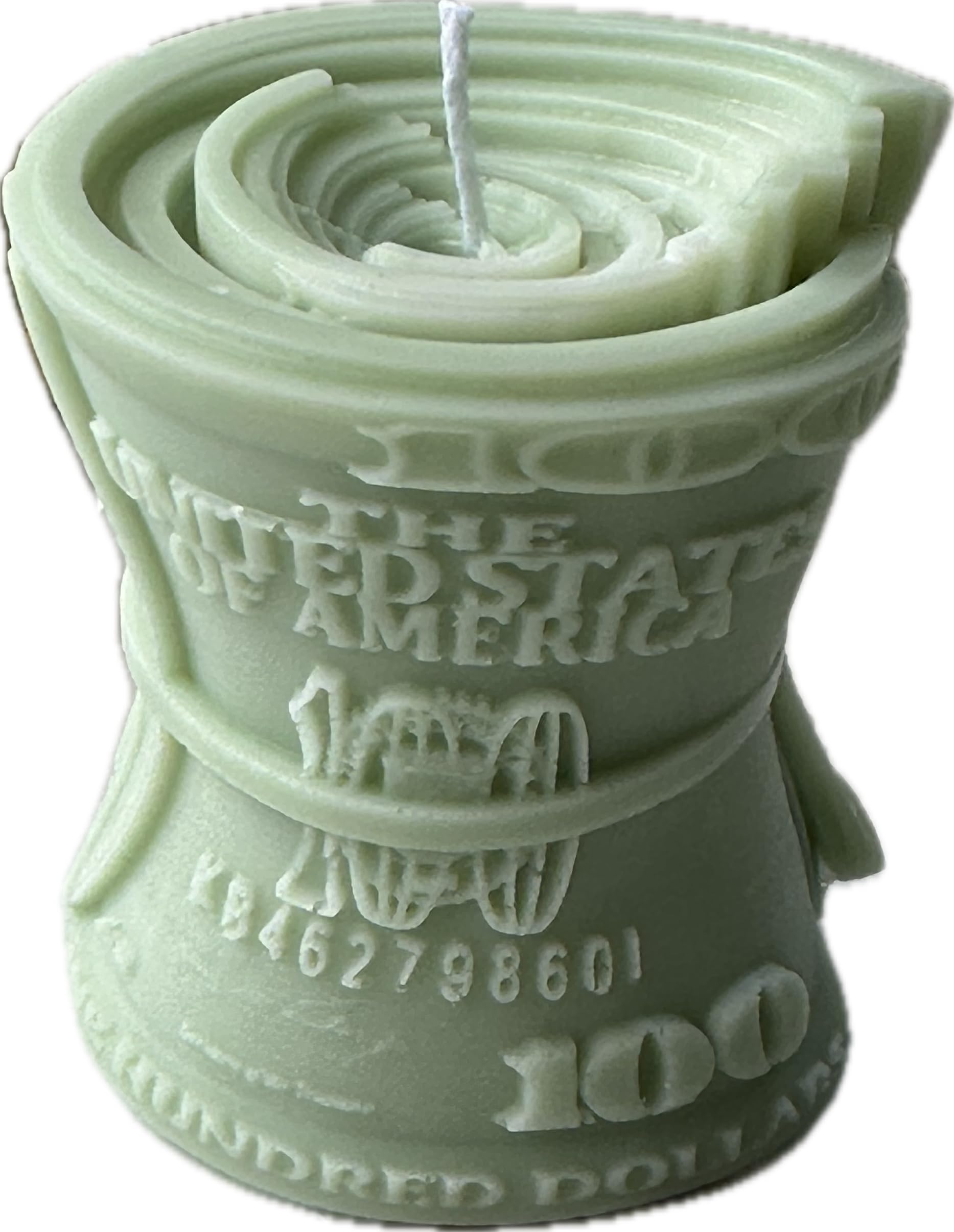 100 Dollar Bill/Money Candle, Natural Soy wax/Beeswax, Decorative Candle, Can be used as a Gift or home décor (No Fragrance)