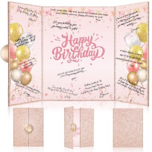 tnvee birthday party guest book birthday decorations for women & all ages, large 19" x 12.2" rose gold signature card board party supplies gifts