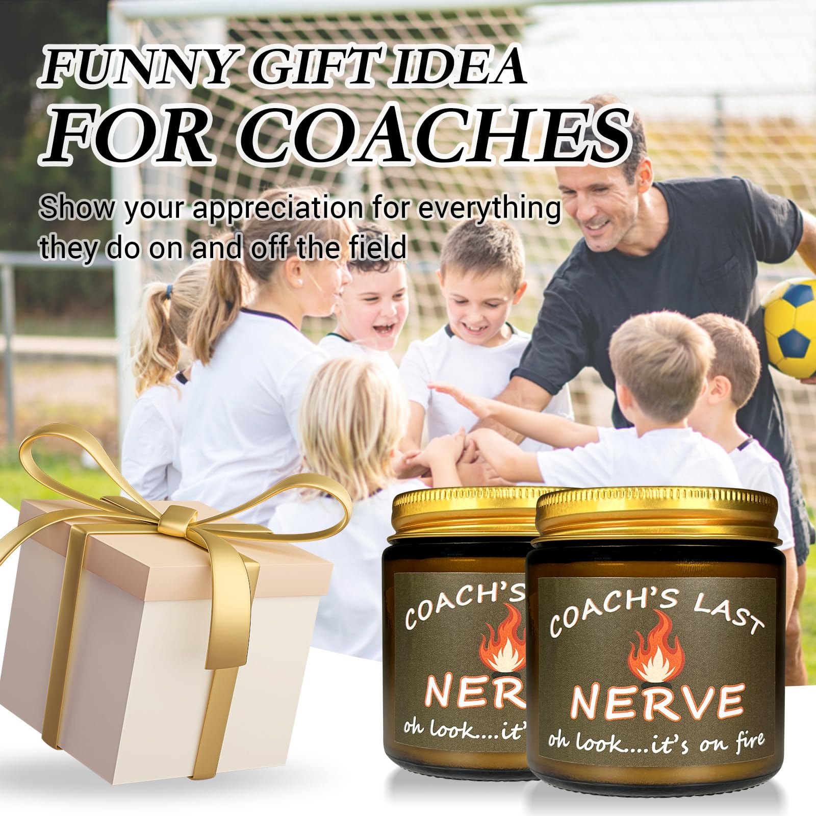 Coach Gifts Thank You Gifts for Coach Best Coach Gifts for Men Women Coach's Last Nerve Candle Gifts for Baseball Coach Softball Basketball Soccer Volleyball Tennis Rugby Swim Perfect Coach Present