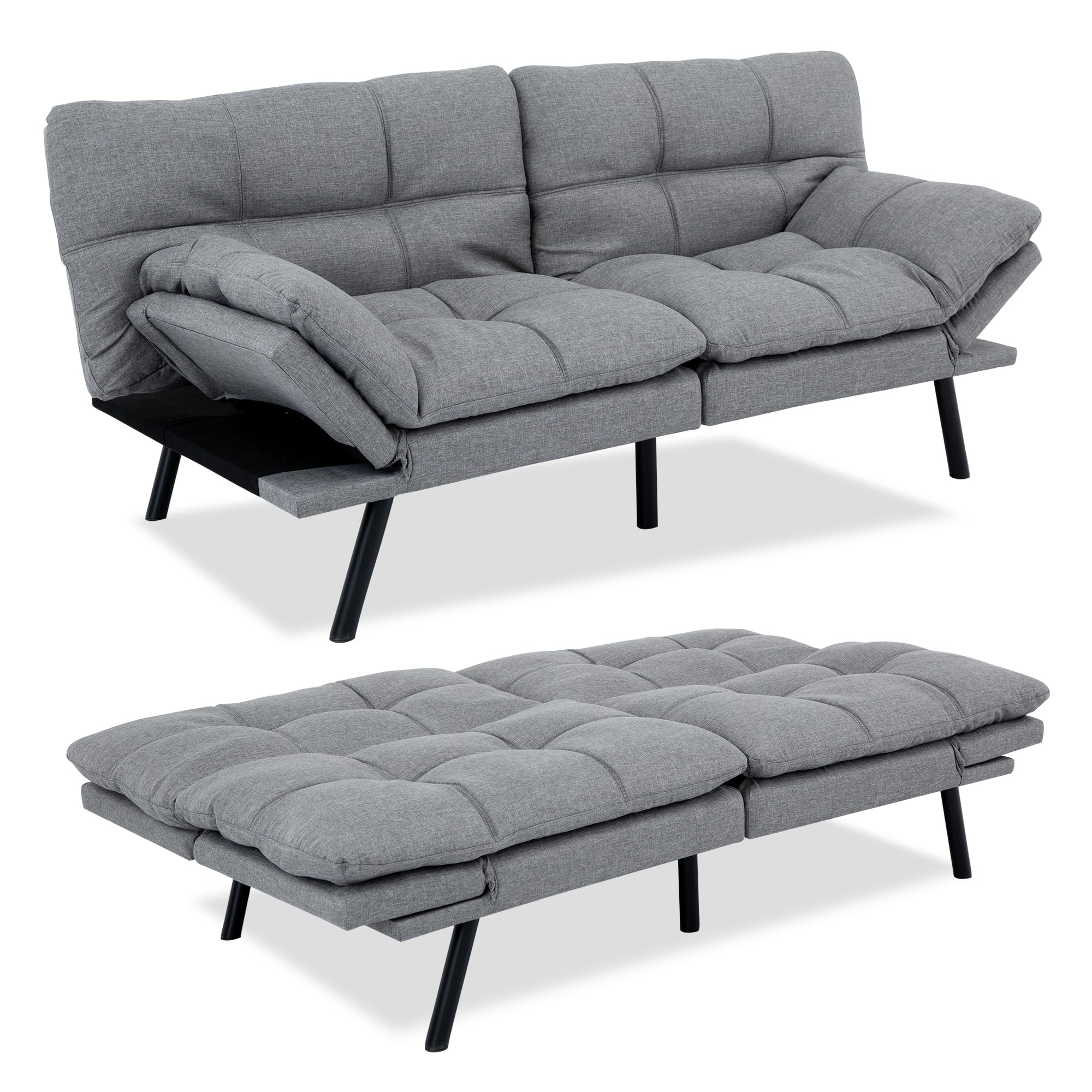 Hcore Bed,Light Grey Futon Couch Small Sofas