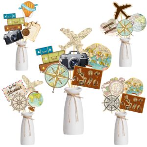 travel themed party decorations 32pcs vintage bon voyage party centerpiece sticks going away farewell party decorations for let the adventure begin party graduation retirement party supplies