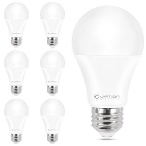 vation lighting a19 led light bulb bright white daylight 5000k, 100 watt equivalent, efficient 14 watt, 1700 lumens, e26 medium base, non-dimmable, etl/ul listed, 6 pack