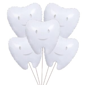 first tooth party balloons,white tooth balloon for first tooth party decoration dental student graduation party supplies/tooth clinic decoration balloons