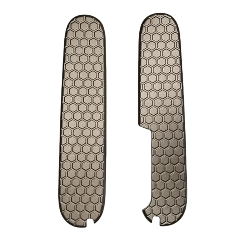 Aibote 1 Pair Titanium Alloy Handle Scales Handles Patch DIY Tool Replacement Grips Fit for 91mm Victorinox Swiss Army knife (D)