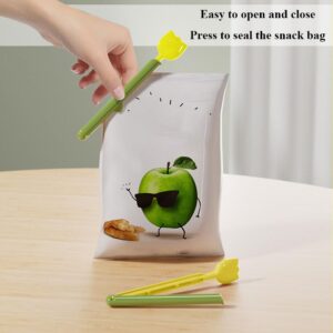 Bag Sealing Clips for Food Package, Set of 5 Food Clips with Flower Shape, Chip Clips for Food Packages with Magnetic Storage Box, Magnetic Attachable, Keep Food Fresh & Organized, Seal Snack Bags