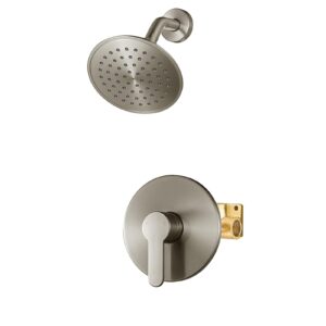 wrisin shower faucet set brushed nickel, shower valve and trim kit with 6 inch shower head, shower valve kit