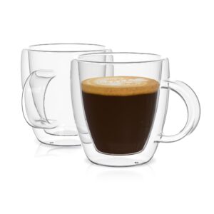 mindful design double wall insulated glasses espresso mugs (set of 2) - 5.4-ounces