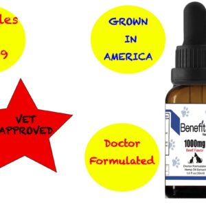 (2 Packs) Benefita Hemp Pet Oil for Dogs and Cats. Anxiety, Stress, Pain, Inflammation, Skin, Allergies, Relief Joint Hip, Arthritis, Sleep Aid, Calming Effect, Oil Dropper Organic Extract, amber