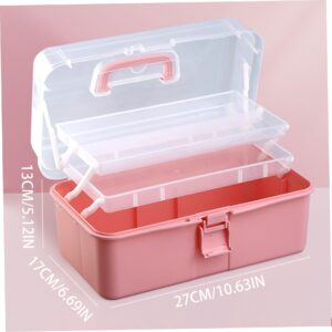 XJKLBYQ Art & Craft,Sewing Box for Sewing Supplies,Carrying Case Sewing Box Organizer Plastic Tool Box with Handle Art Supply Box Art Bin 3-Layer Stackable Art Box Medicine Box