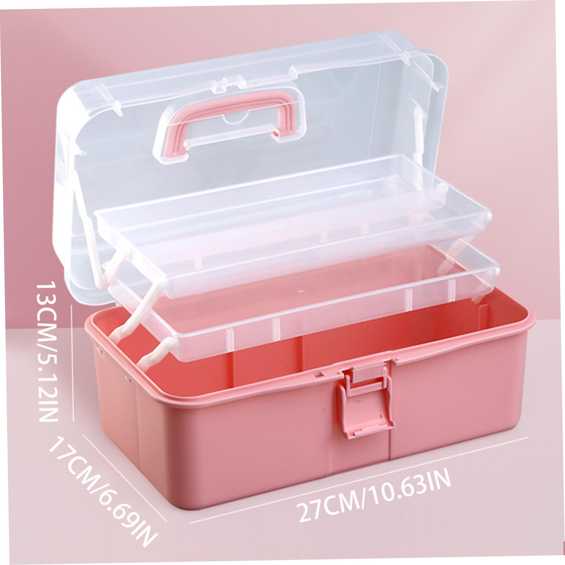 XJKLBYQ Art & Craft,Sewing Box for Sewing Supplies,Carrying Case Sewing Box Organizer Plastic Tool Box with Handle Art Supply Box Art Bin 3-Layer Stackable Art Box Medicine Box