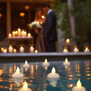 Homemory 12 Pack 200 Hours Flameless Floating Candles, Warm White Led Flickering Tealight Candles in Bulk, Decor for Wedding, Party, Centerpiece, Pool, Christmas