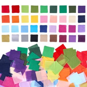 koogel 11200 pcs square tissue paper bulk, 1x1inch art rainbow tissue paper mosaic squares precut paper 40 colors for scrapbooking collage diy crafts project