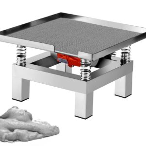 Concrete Vibration Table 13.8x13.8“ Vibrating Test Bench Model Plaster Shaker with Cloth Mat, Stainless Steel Vibrating Table for Concrete Molds Resin 110V