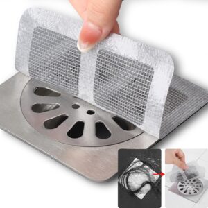 boyyoee disposable drain hair catcher shower drain cover hair catcher,shower drain mesh stickers for human and pet hair for bathroom laundry bathtub kitchen sink(4"" x 4""，30 pcs pack) (50)