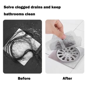 BOYYOEE Disposable Drain Hair Catcher Shower Drain Cover Hair Catcher,Shower Drain Mesh Stickers for Human and Pet Hair for Bathroom Laundry Bathtub Kitchen Sink(4"" X 4""，30 PCS Pack) (100), Gray