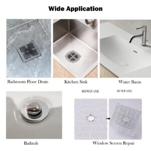 BOYYOEE Disposable Drain Hair Catcher Shower Drain Cover Hair Catcher,Shower Drain Mesh Stickers for Human and Pet Hair for Bathroom Laundry Bathtub Kitchen Sink(4"" X 4""，30 PCS Pack) (100), Gray