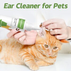 Ancopaws Ear Cleaner Solution for Dog & Cat - Ear Infection Treatment without Irritation - Dog Ear Wash for Itch Relief & Soothing Inflammation - Ear Wax, Debris and Odor Removal Drops