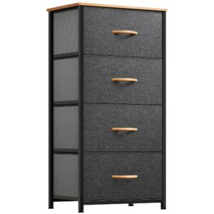 yitahome dresser with 4 drawers - fabric storage tower, organizer unit for bedroom, living room, hallway, closets - sturdy steel frame, wooden top & easy pull fabric bins