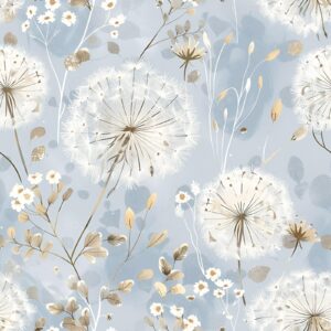 nukofal floral peel and stick wallpaper dandelion floral wallpaper peel and stick 15.7 inch x 118.1 inch flower wallpaper blue/gray/white self adhesive removable contact paper for cabinets decor