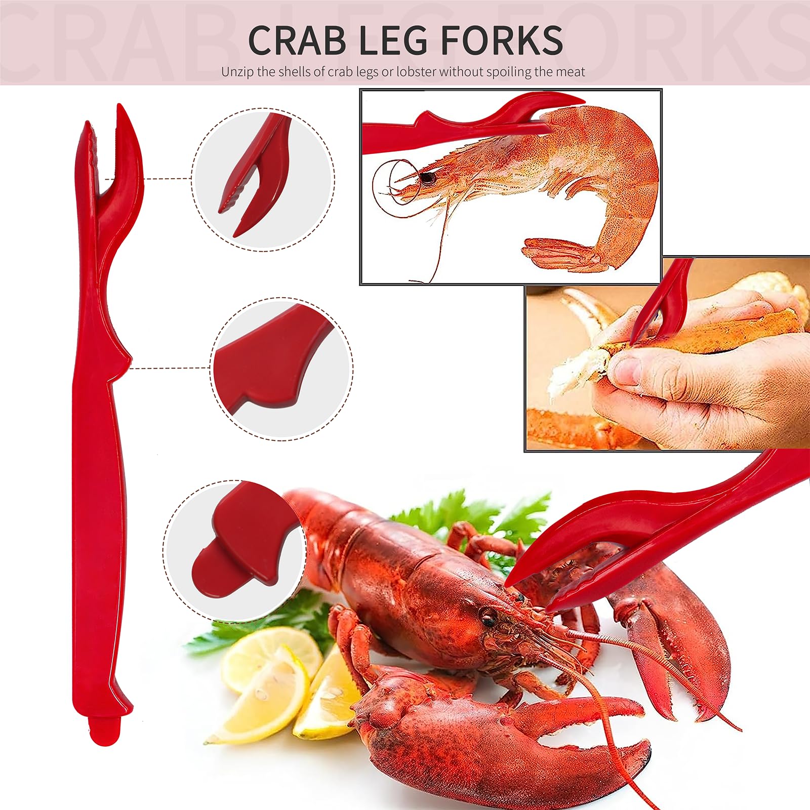 Reasmi Crab Crackers and Tools Set with 2 Crab Leg Cracker,2 Butter Warmer for Seafood,4 Crab Leg Forks,4 Lobster Shellers,2 Seafood Scissors,10 Tealight Candles,1 Bag,seafood crackers and tool(25pcs)