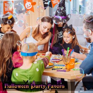 AuroTops 160pcs Halloween Mini Bubble Wands, Halloween Party Favors for Kids, Halloween-Themed Stickers Bubble Wands for Trick or Treat, Goodie Bags, Halloween Toys Gifts for Kids