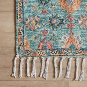 Jessica Simpson Chenille Sharona Fringe Rug - Skid-Resistnat & Washable Accent Rug - 26" x 51"