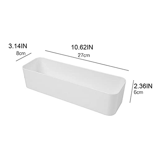 XANHOY Sundries Container For Kitchen Bathroom Office Dorm White Adhesive Mount Storage Organizer Wall-Mounted Storage Box, Long