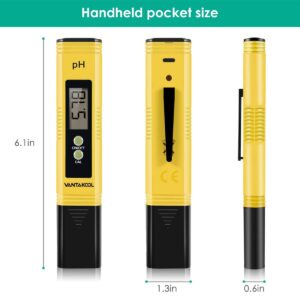 versando Digital pH Meter, pH Meter for Water, 0-14 pH Measurement Range pH Tester, 0.01 High Precision Water Quality Tester with ATC for Drinking Water Pool, Yellow