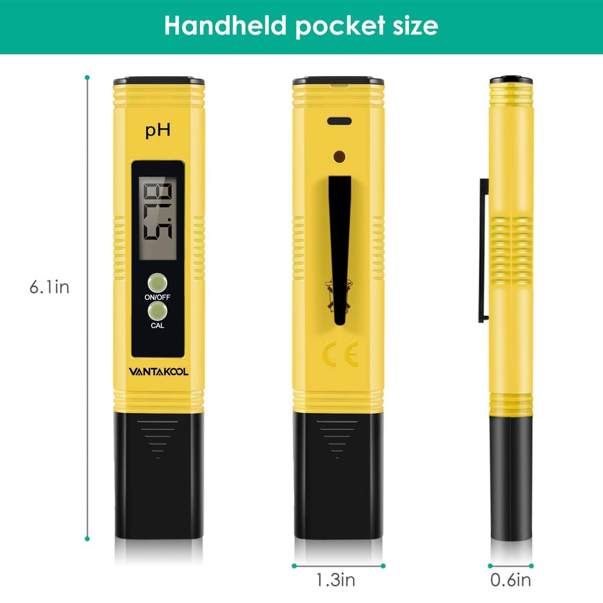 versando Digital pH Meter, pH Meter for Water, 0-14 pH Measurement Range pH Tester, 0.01 High Precision Water Quality Tester with ATC for Drinking Water Pool, Yellow