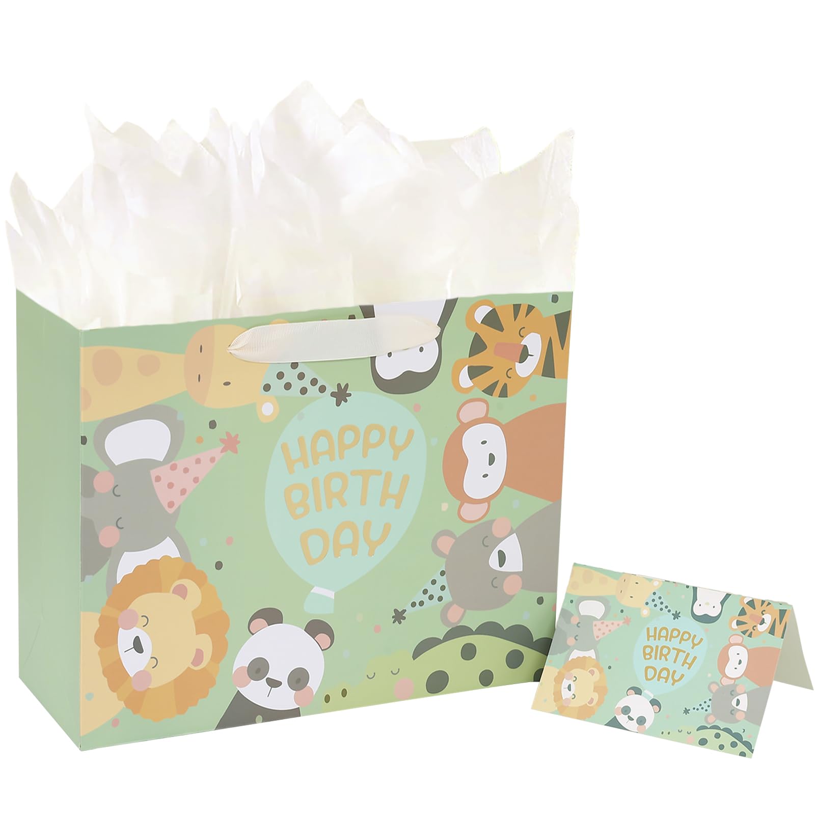 13" Large Baby Boy Gift Bag with Card and Tissue Paper Perfect for Baby Shower Birthday Party