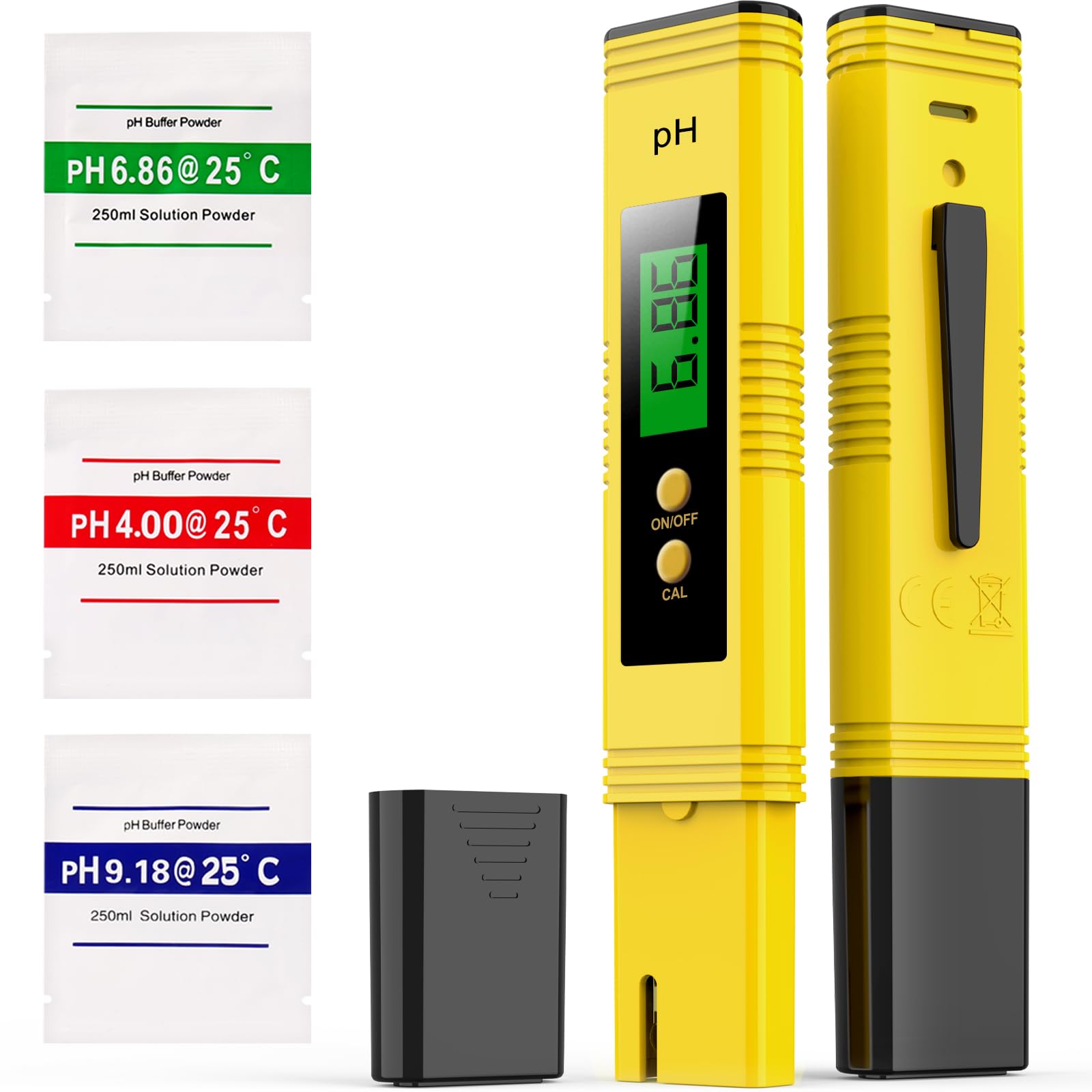 versando Digital pH Meter, pH Meter for Water, 0-14 pH Measurement Range pH Tester, 0.01 High Precision Water Quality Tester with ATC for Drinking Water Pool, Yellow