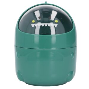 mini trash can with lid, baby dinosaur large mouth garbage can nonslip bottom removable lid mini trash can for kitchens bathrooms bedrooms dorms (green baby dinosaur)